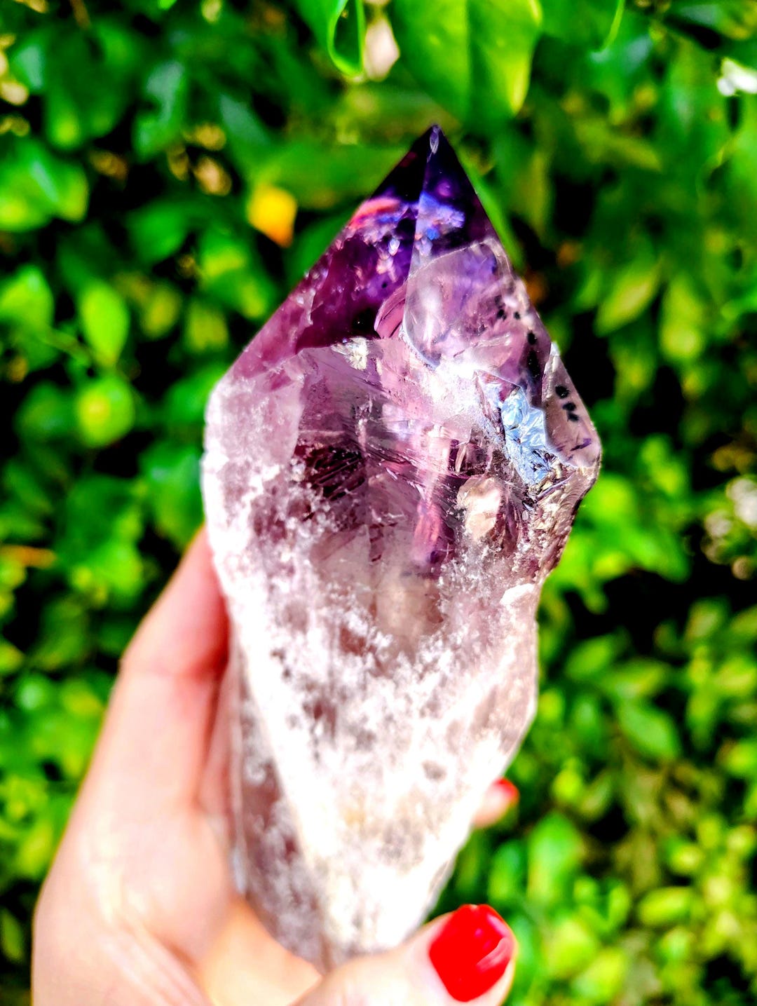 Rainbow Amethyst Point – Polished Crystal Root - Etsy