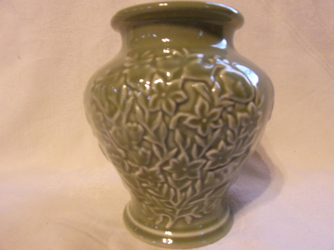 Longaberger Pottery Sage Green 'vintage Blossoms' Pattern Retired 2002 ...