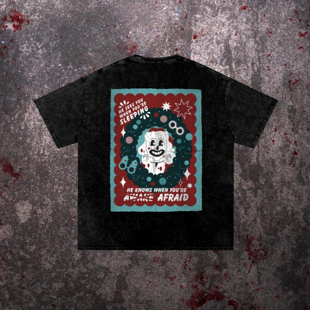 Oversized Acid Wash Terrifier Art the Clown T-shirt - Etsy