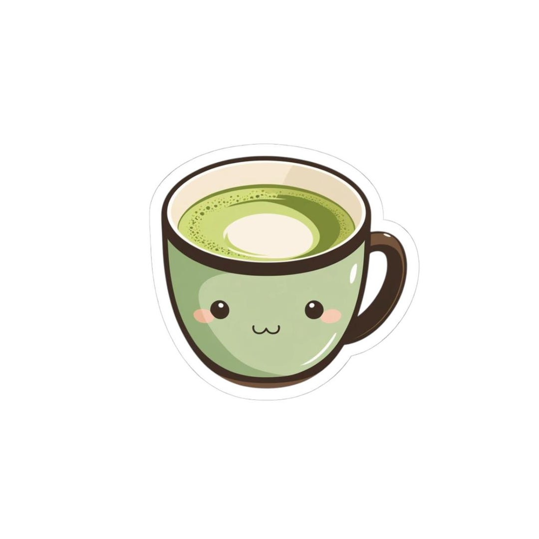 Matcha Tea Kiss-cut Stickers: Kawaii Green Tea Decal - Etsy Australia