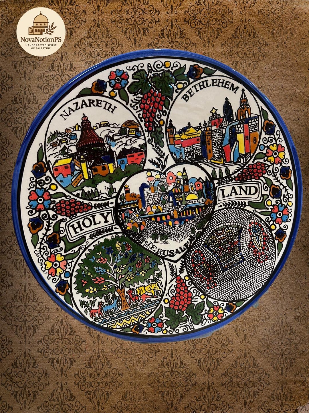 Handmade Holy Land Ceramic Plate: Jerusalem, Bethlehem, Nazareth Art - Etsy