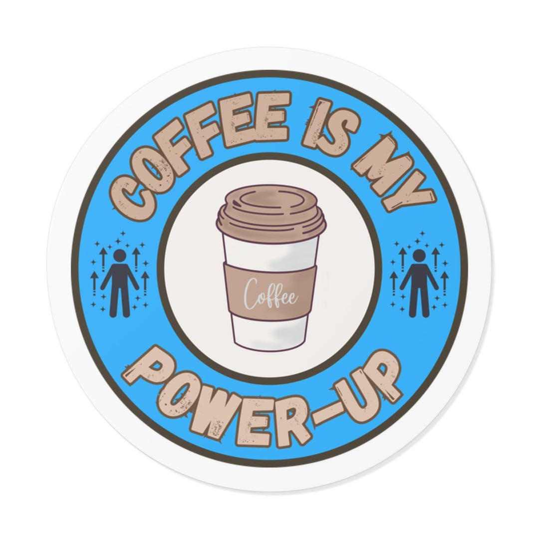 Coffee Power-up Vinyl Stickers | Fun Coffee Lover Gifts, Planner ...