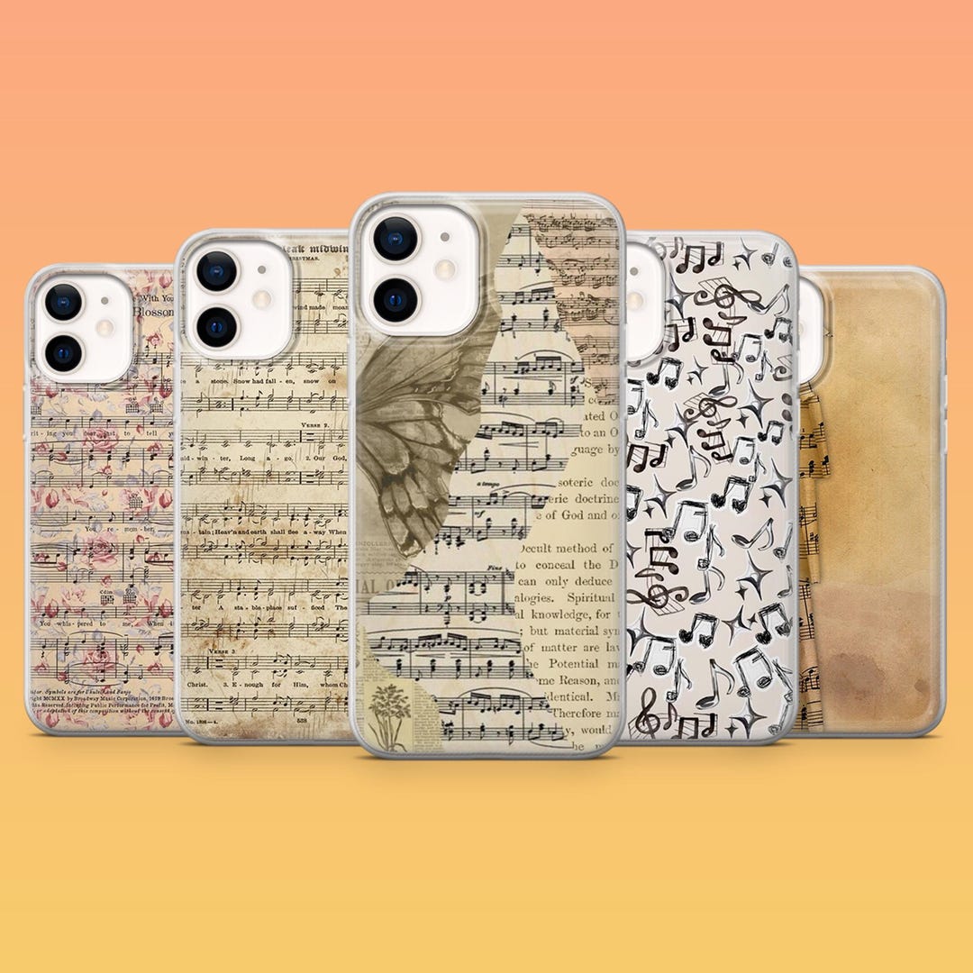 Music Note Phone Case Songtext Cover für iPhone 17Pro, 16, 15, 14, 15 ...