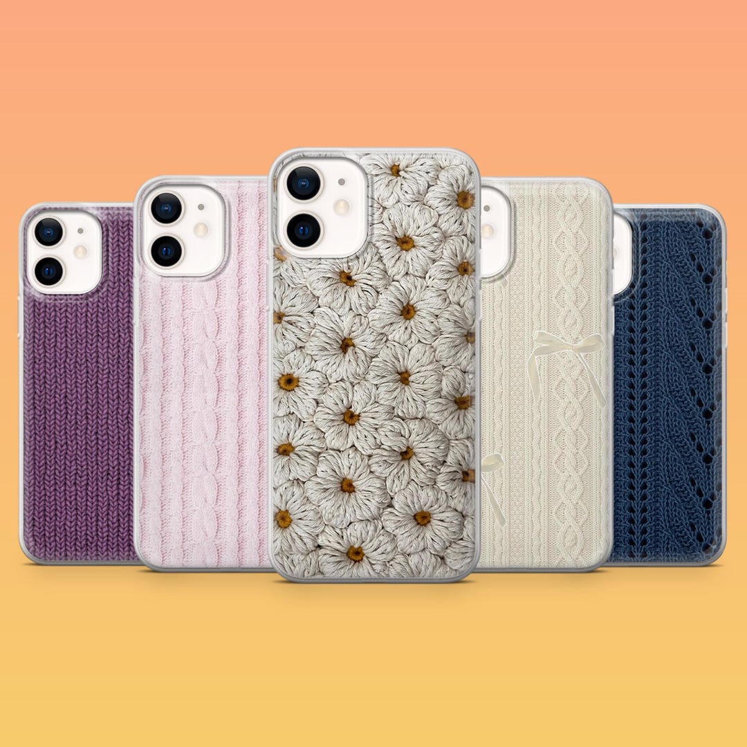 Knit Phone Case Wool Crochet for iPhone 17pro, 16, 15, 14, 13, 12 ...