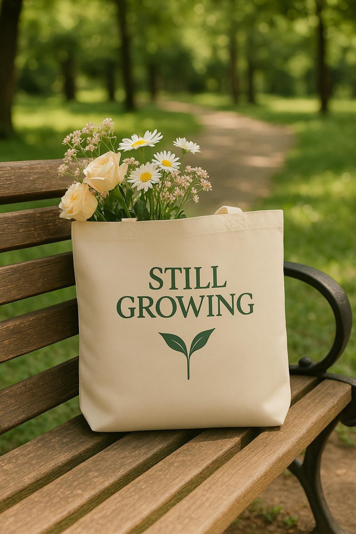Organic Cotton Canvas Tote Bag: Minimalist Green Plant Design - Etsy