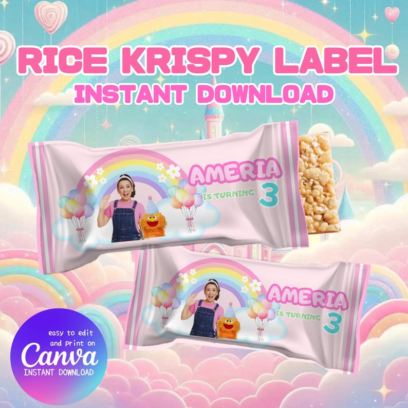 Ms Rachel Birthday Rice Krispies Labels | Ms Rachel Party Favors ...