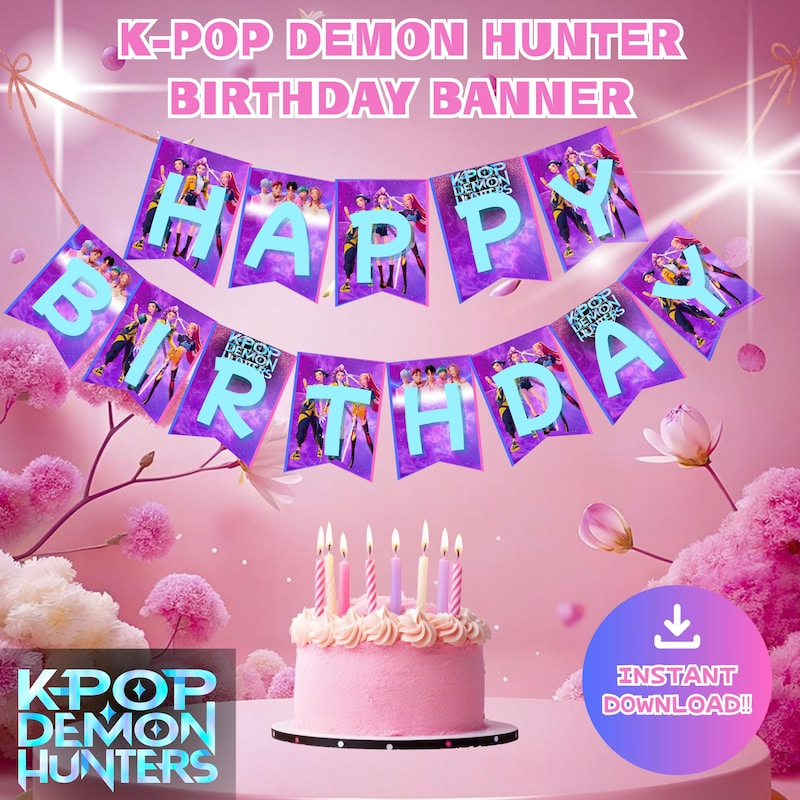 Kpop Demon Hunter Birthday Banner - Etsy
