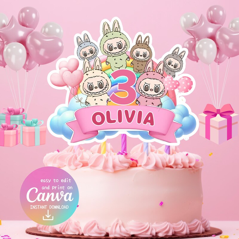 Labubu Cake Toppers - Etsy