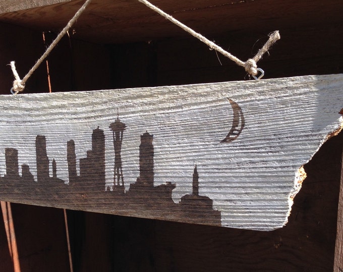Original Seattle, Washington Skyline Wood Art - Etsy