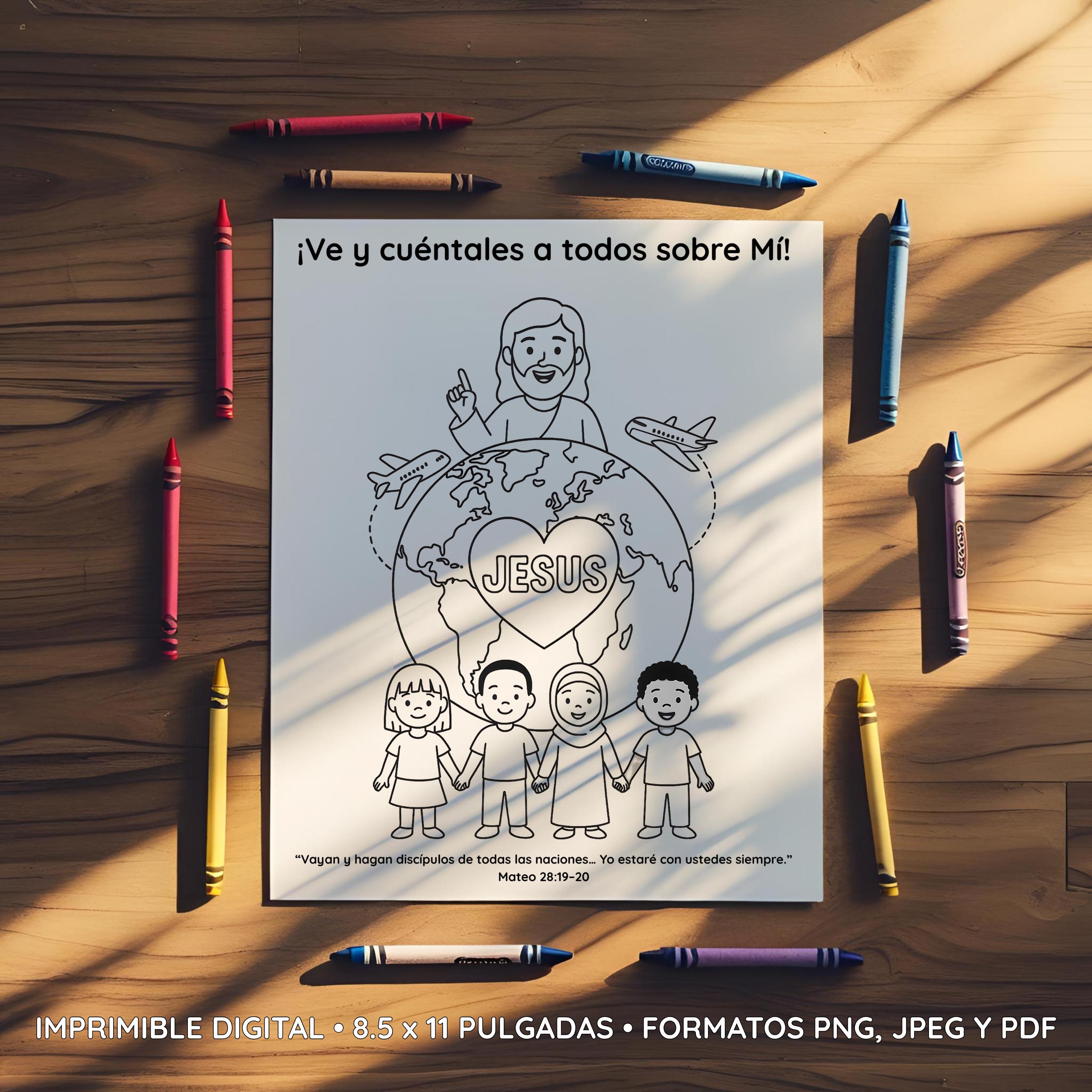 Página Bíblica Para Colorear Mateo 28:19-20 | Actividad Cristiana ...