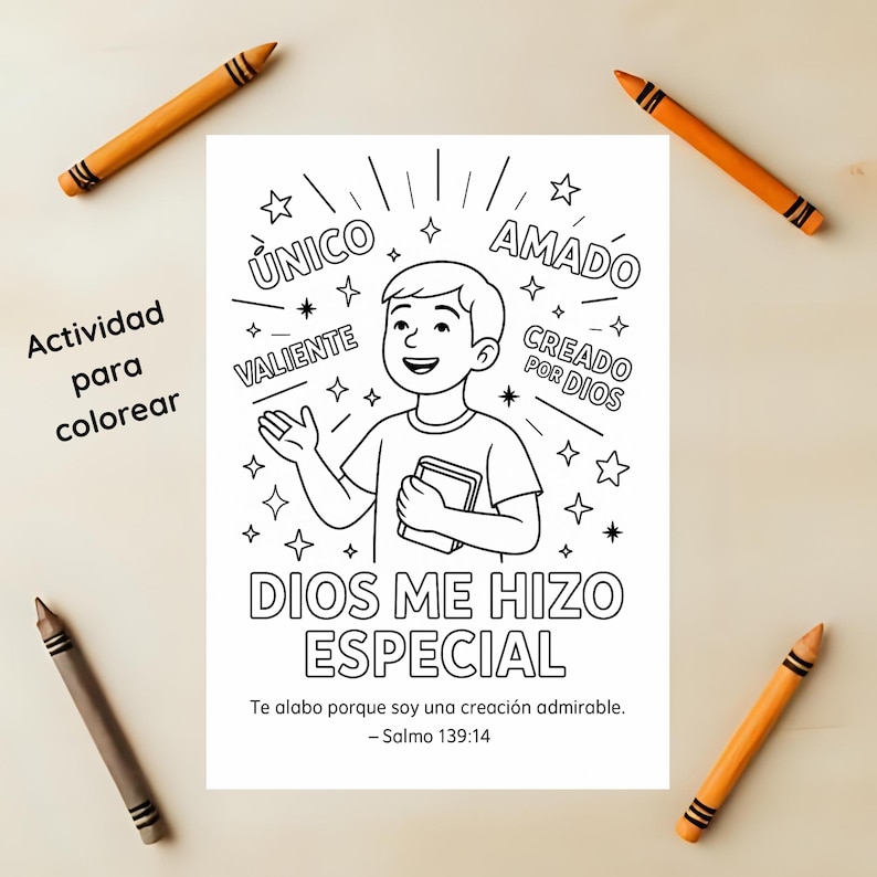 Página Bíblica Para Colorear | Dios Me Hizo Especial | Actividad ...