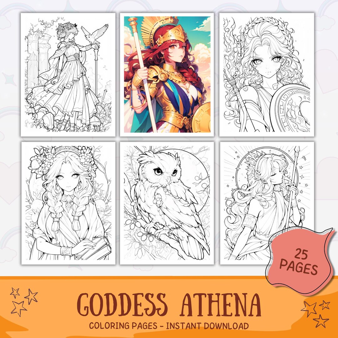 Athena Coloring Book | Goddess of Wisdom & Battle | Greek Mythology ...
