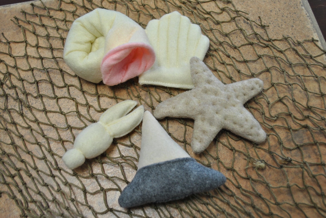 Kids Felt Sea Shells Star Fish and Sharks Tooth | Etsy