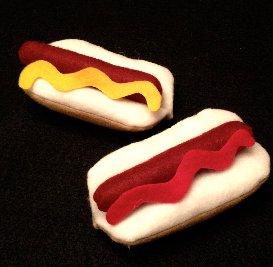 Felt Food Felt Toy,hot Dogs and Buns,campfire Food,mustard and Ketchup ...
