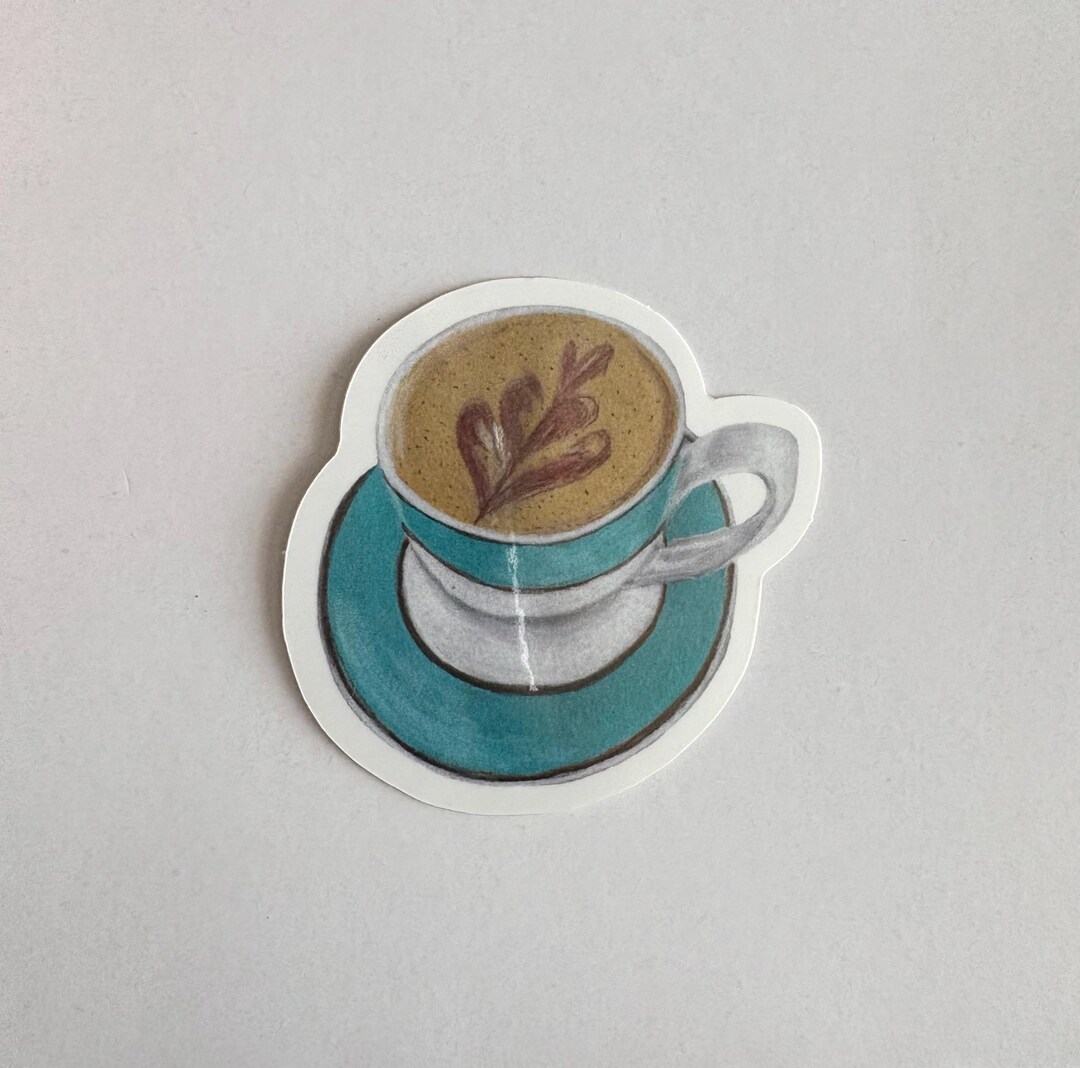 Latte Sticker: Waterproof Coffee Decal - 2x2 Inches - Etsy