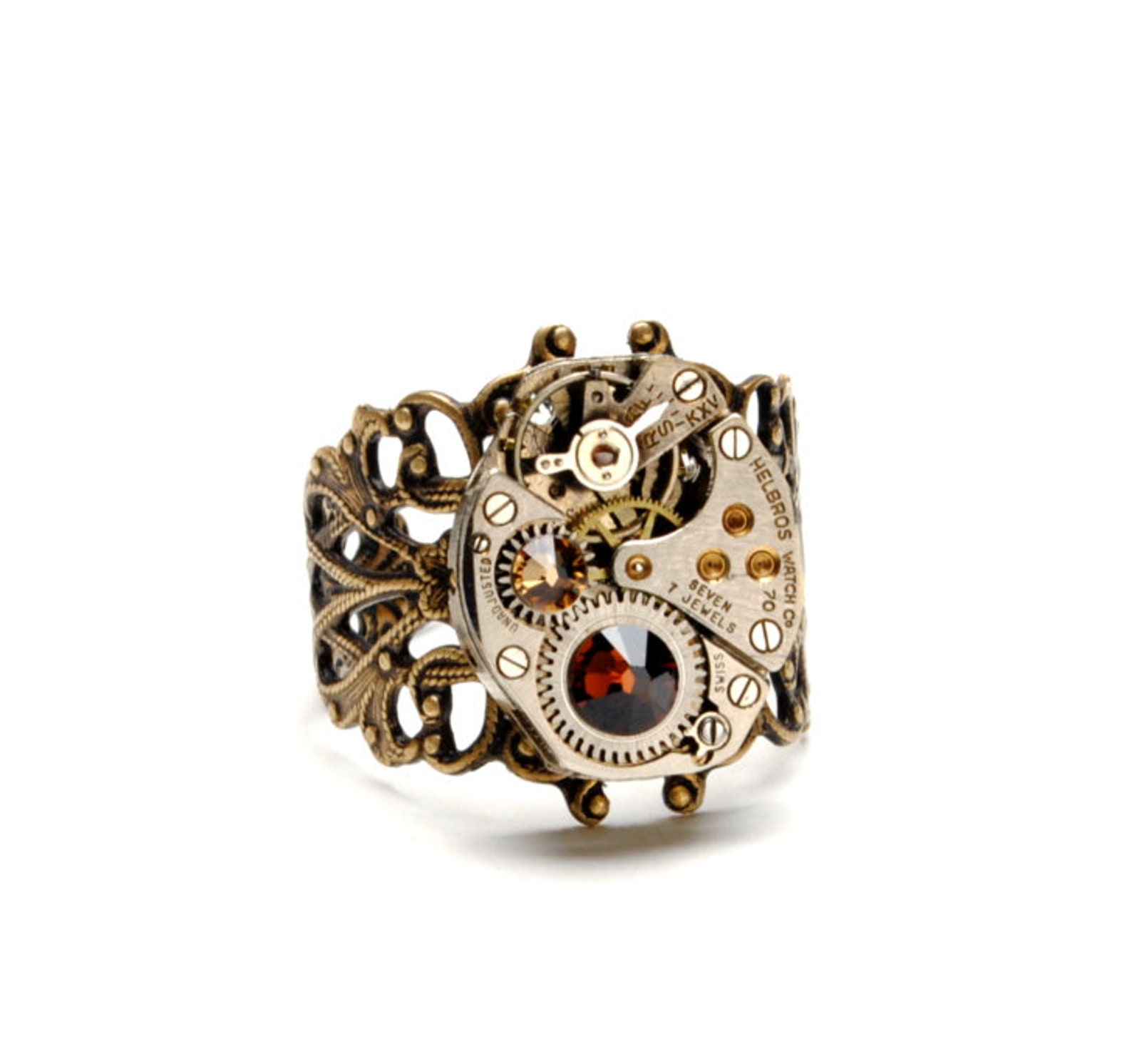 Personalized Steampunk Ring Choose Custom Colors Steampunk | Etsy