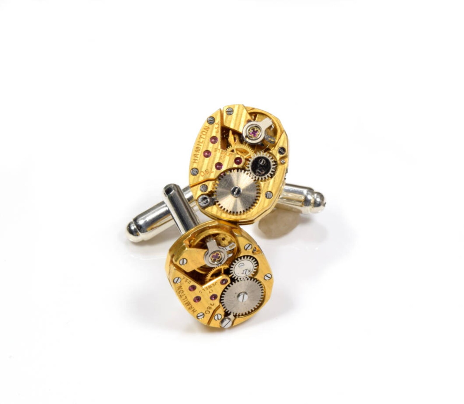 STRIPED Mens Cuff Links Fancy Gold Hamilton Watch Cufflinks - Etsy