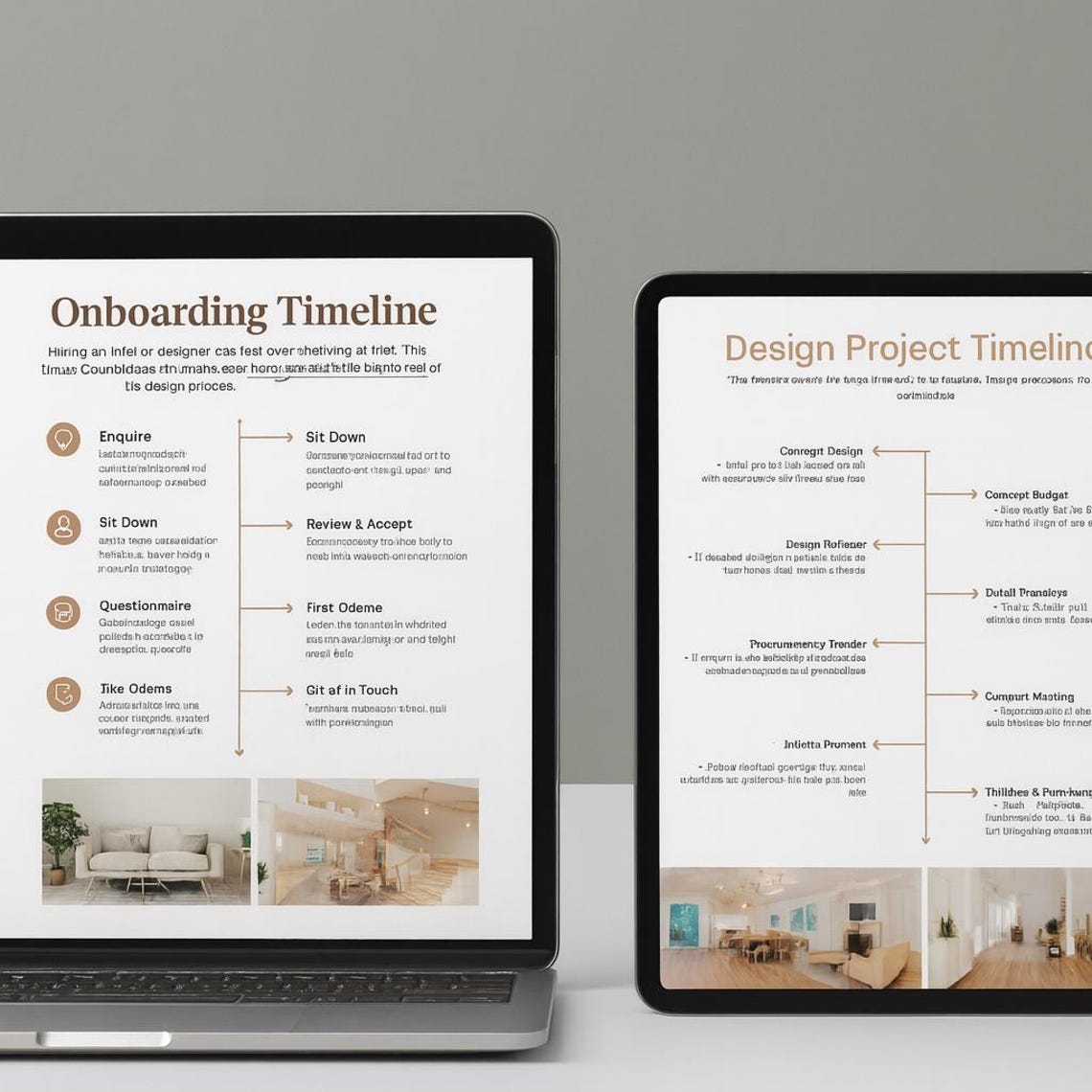 Interior Design Client Timeline Template | Canva Project Workflow (PDF ...