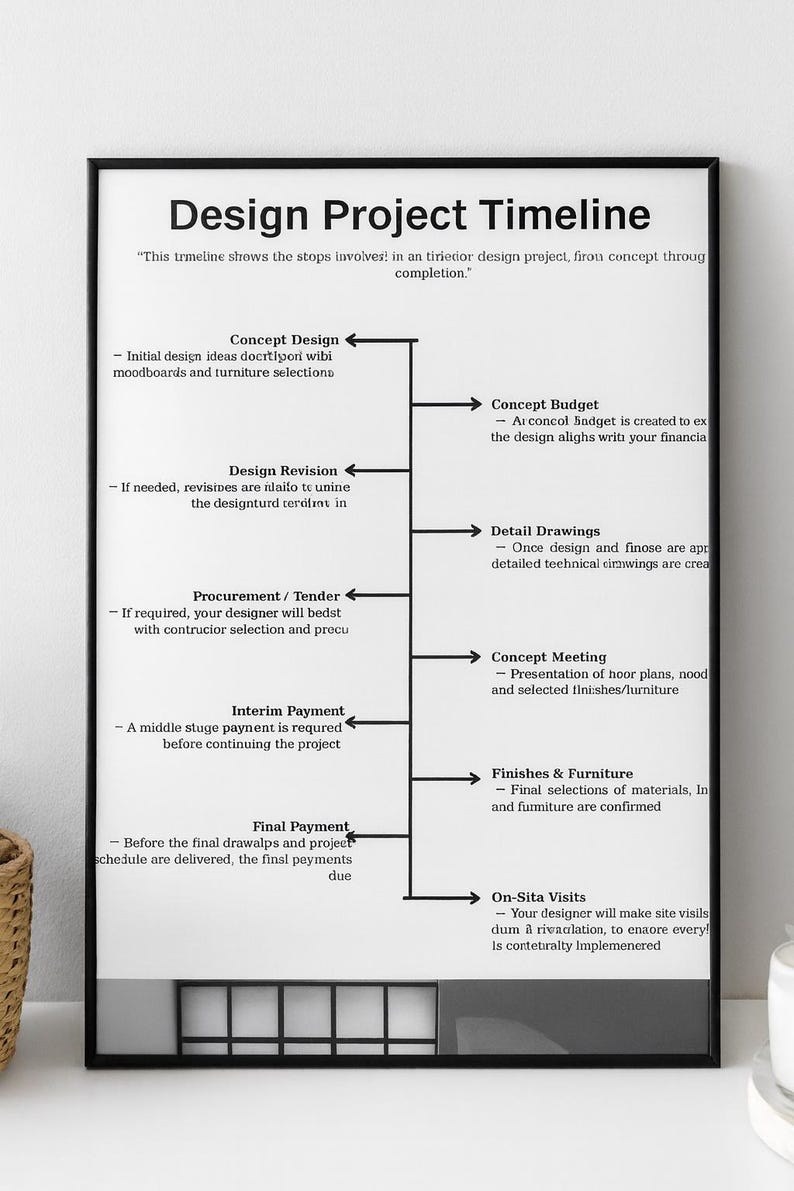 Interior Design Client Timeline Template | Canva Project Workflow (PDF ...