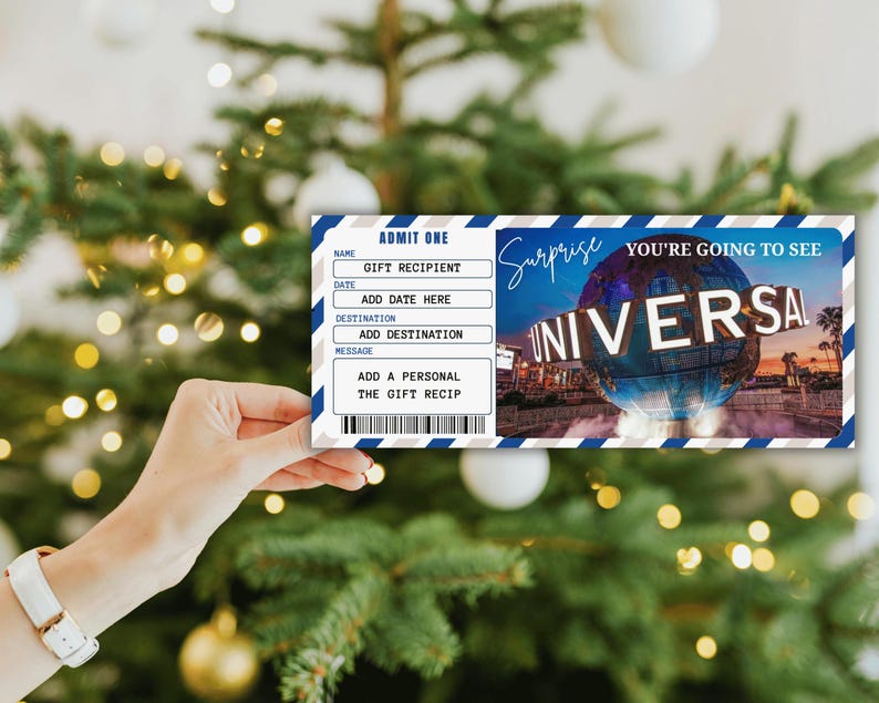 Universal Studios Trip Ticket – Printable Theme Park Surprise Ticket ...