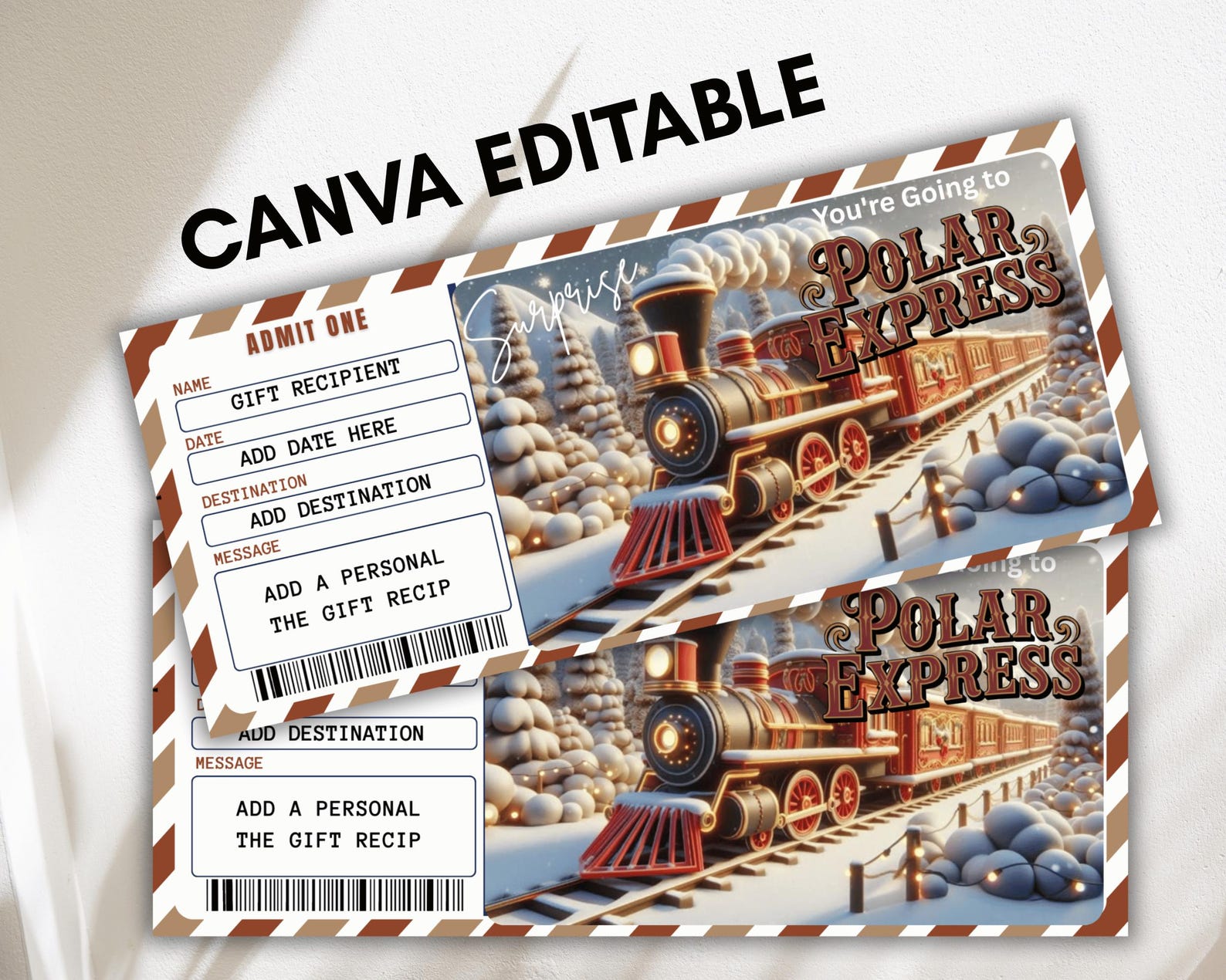 Polar Express Ticket Template Christmas Golden Train Pass – Printable ...