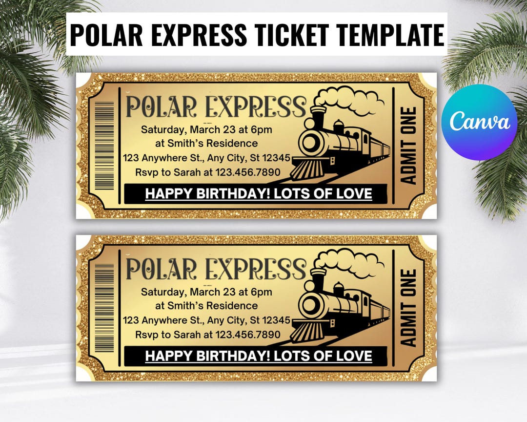 Polar Express Ticket Template | Christmas Ticket, Train Ticket | Santa ...
