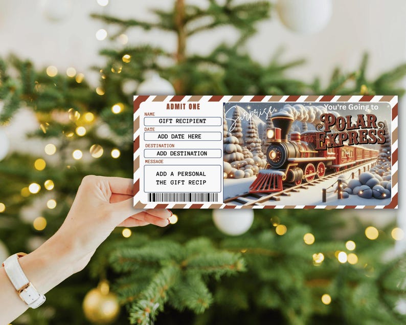 Polar Express Ticket Template Christmas Golden Train Pass – Printable ...
