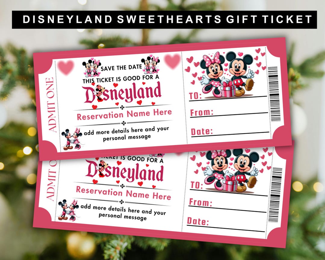 Sweethearts Theme Park Gift Ticket, Valentine Surprise Reveal Ticket ...