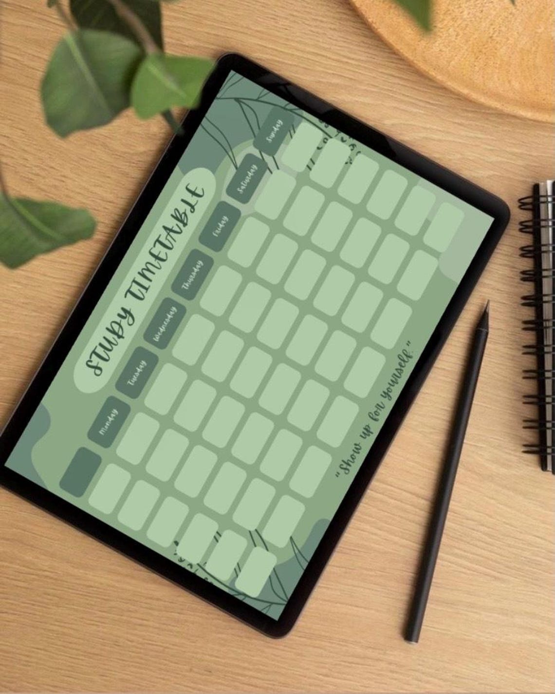 Aesthetic Green Study Timetable | Printable Weekly Student Planner - Etsy
