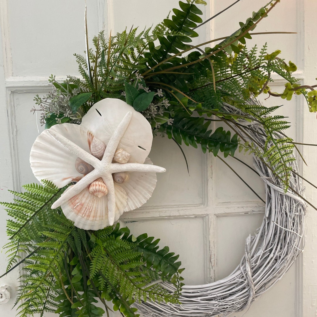 Coastal Wreath-starfish Beach Wreath-beach Wedding Decor-beachy Wreath ...