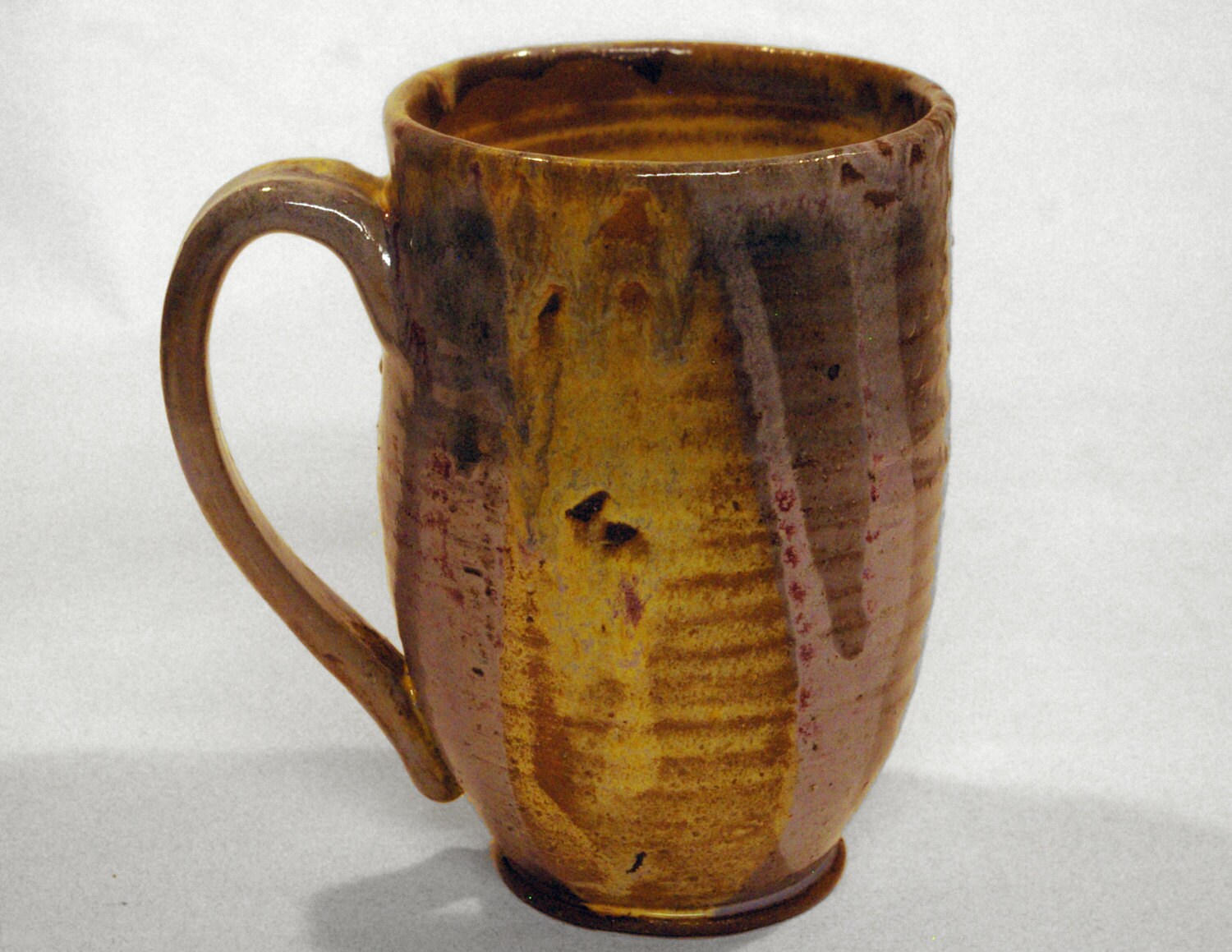 Tall Mustard Toned Mug - Etsy