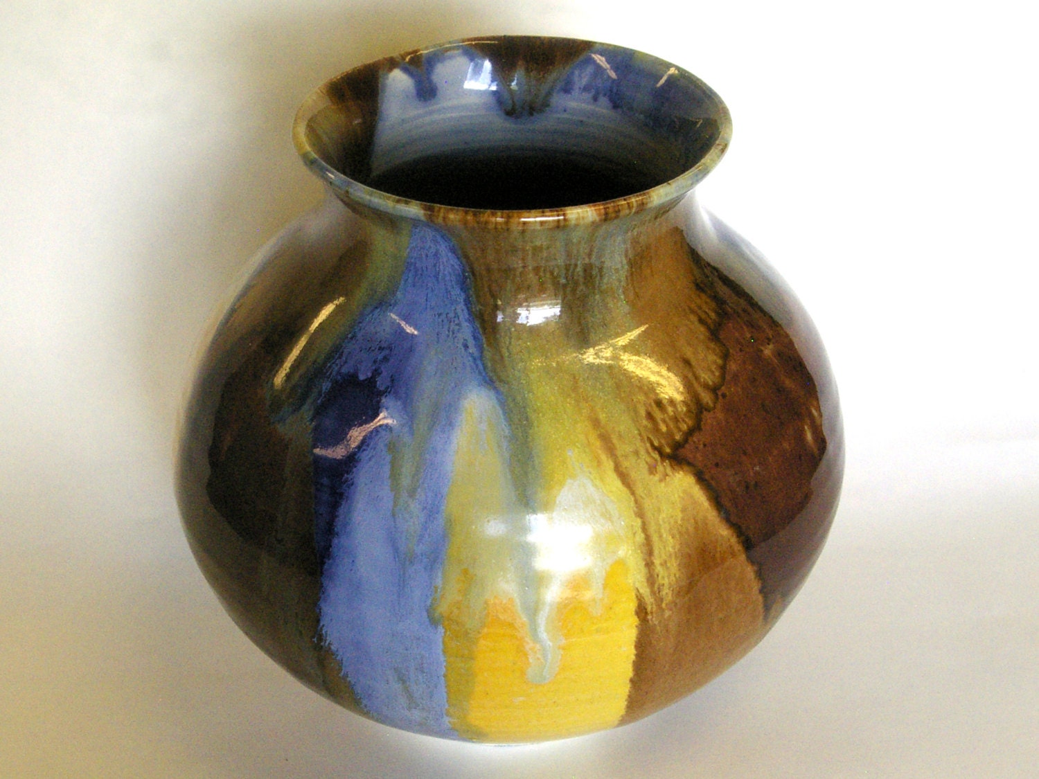 Fat Earth Rainbow Vase Rainbow Pottery Vase Fat Handmade - Etsy
