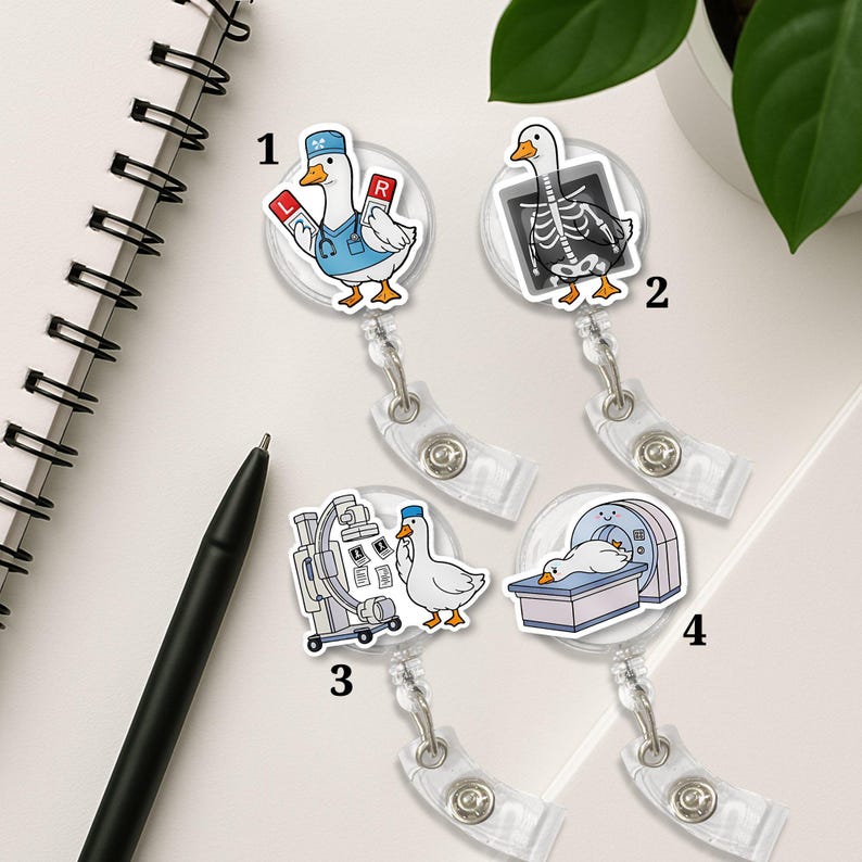 Funny Goose Radiology Badge Reel: Retractable ID Holder, Medical Humor ...
