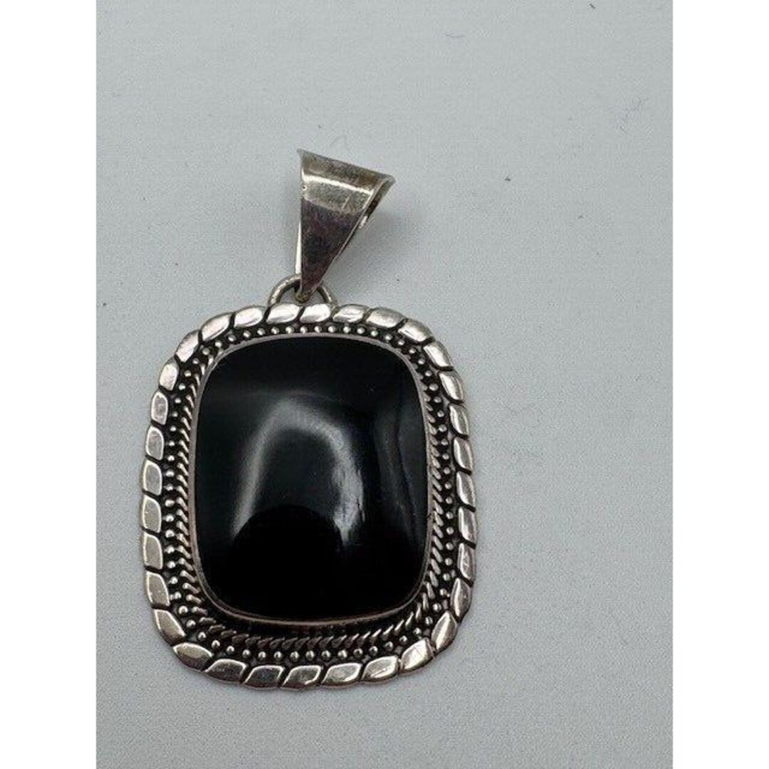 Vintage ATI Mexico 925 Sterling Silver Real Black Onyx Pendant - Etsy