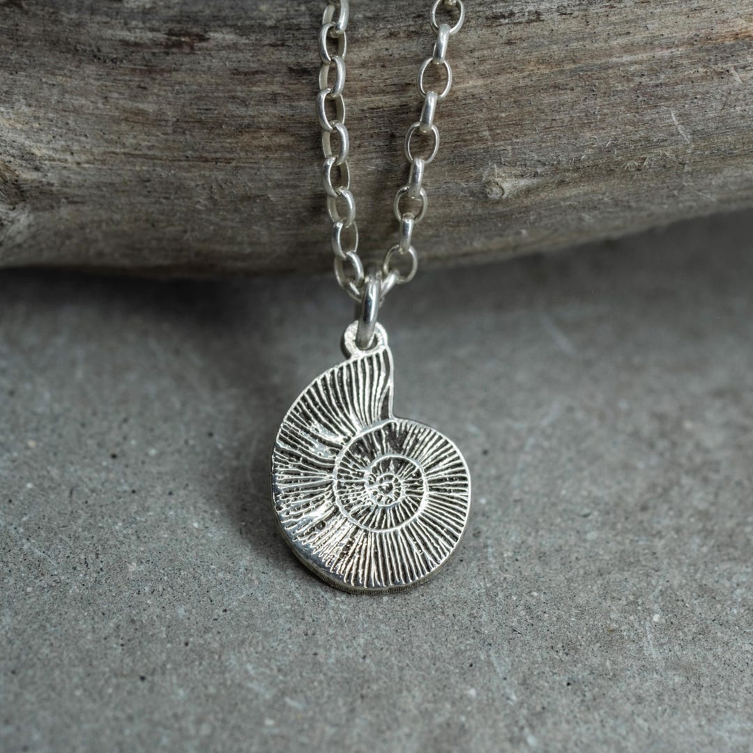 Snail Shell Pendant Necklace in Sterling Silver - Minimalist Jewelry ...
