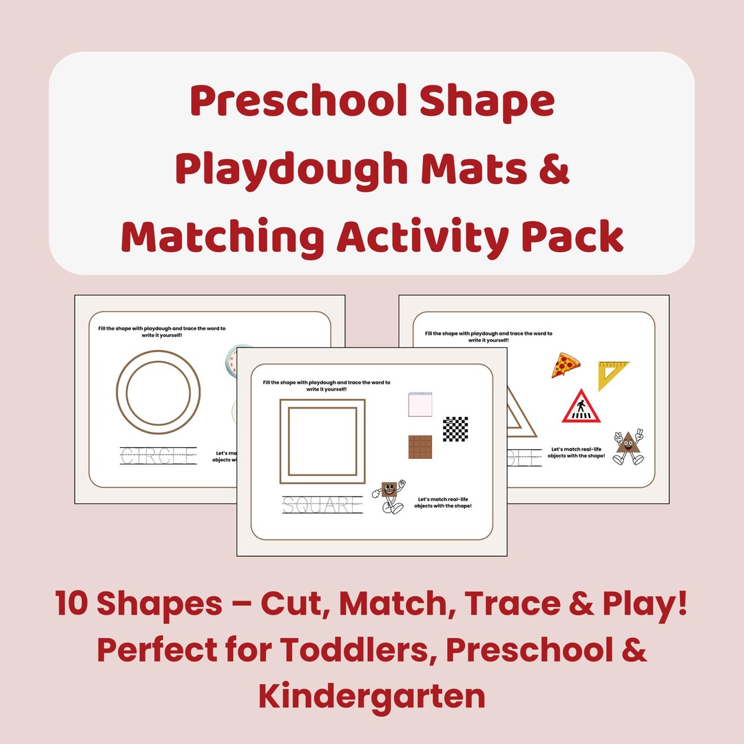Shape Playdough Mats & Matching Activity Pack | Montessori Preschool ...