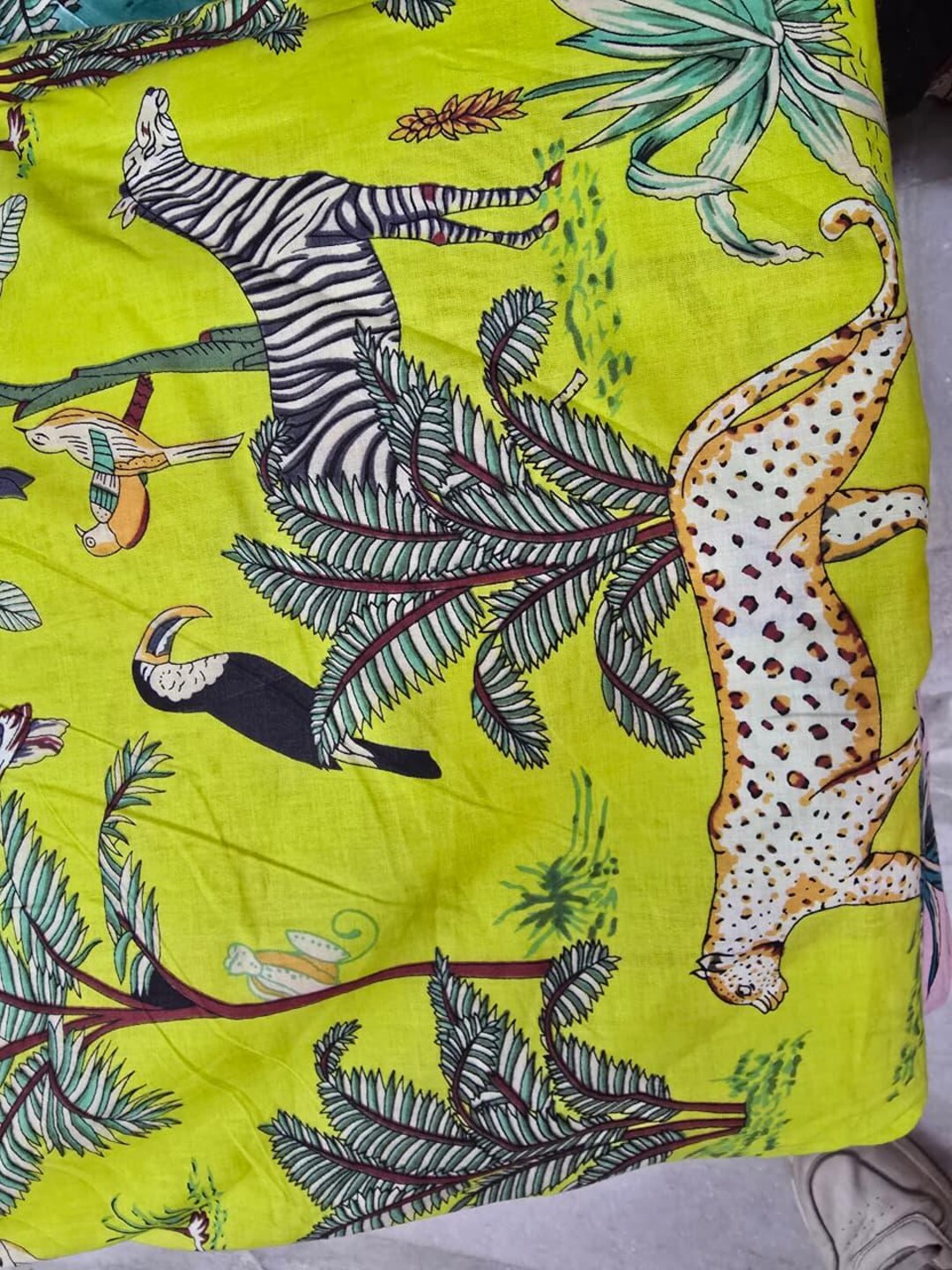 Hand Block Print Cotton Fabric: Indian Floral, Zebra, Leopard, Toucan ...