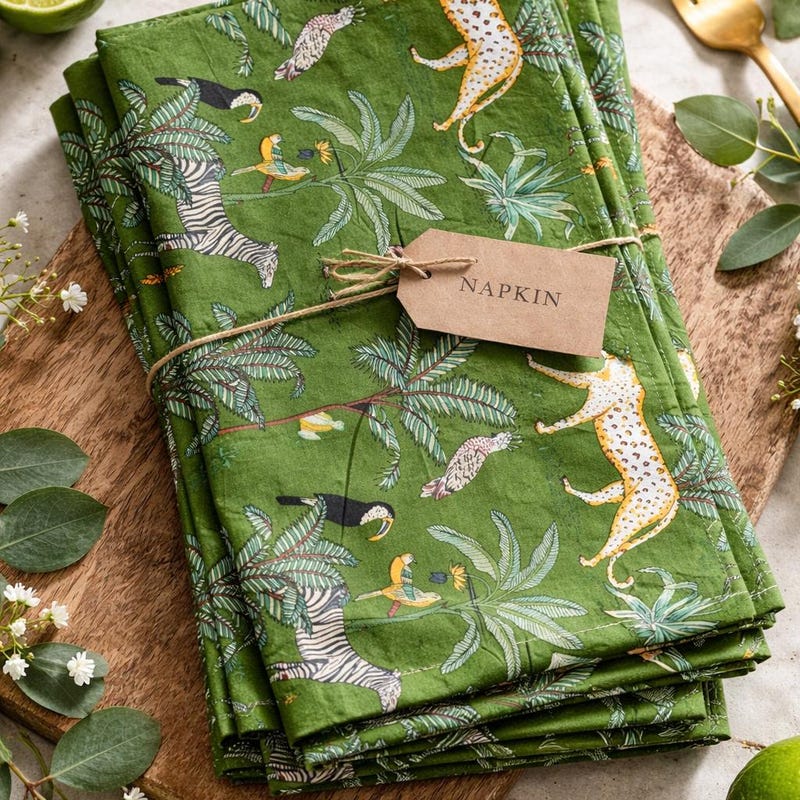 Jungle Linen Napkins - Etsy