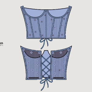 Underbust Corset Sewing Pattern | DIY Adjustable Corset Top PDF ...