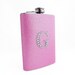 Pink Flask With Personalized Rhinestone Initial Sparkly - Etsy