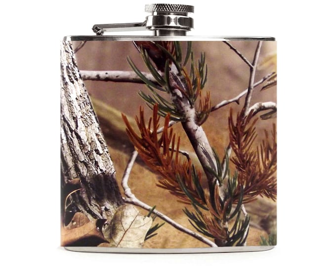 Camo Flask, Personalized Custom Flask, Guys Gift, Mens, Realtree ...