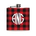 Buffalo Plaid Flask Red and Black Checkered Flask Flask With - Etsy