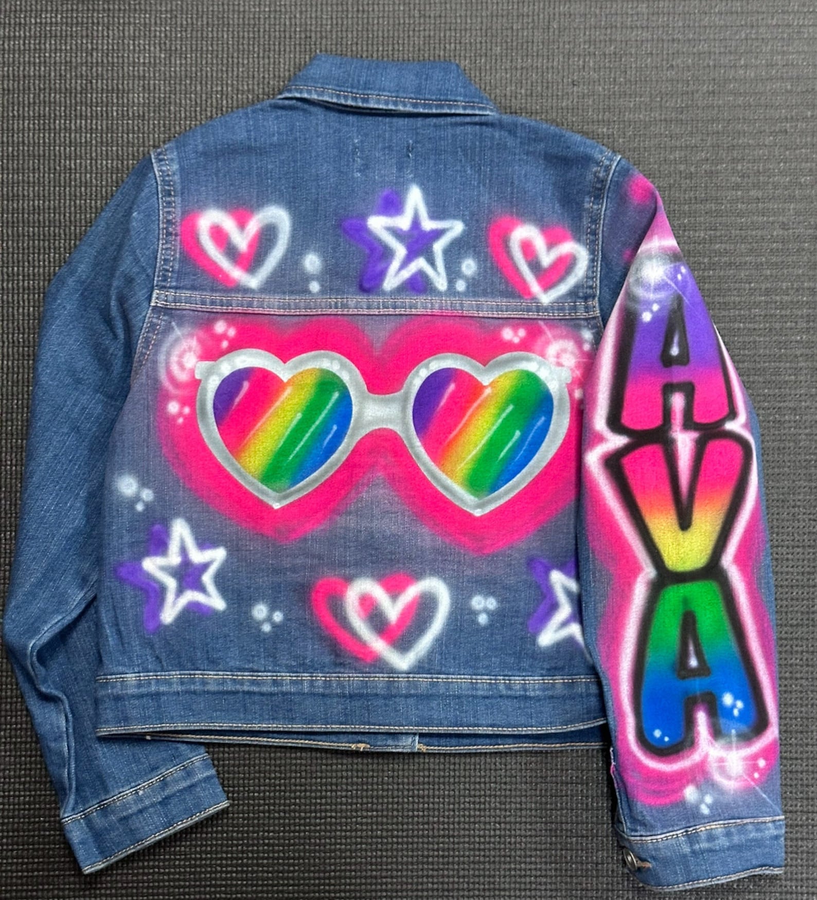 Girl's Airbrushed Jean Jacket - Etsy