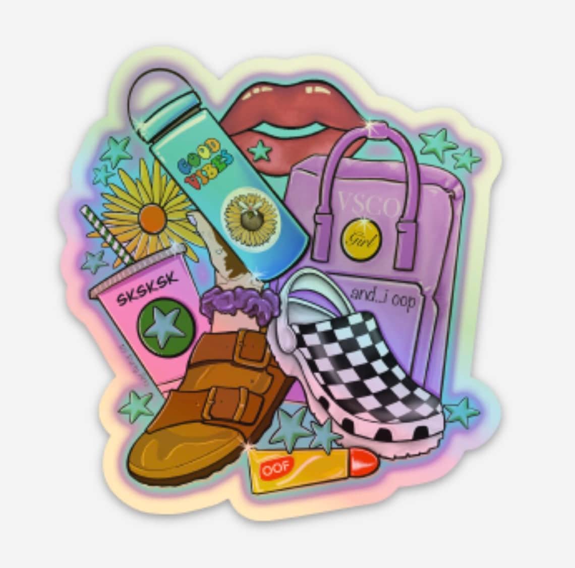 Holographic VSCO GIRL STICKERS - Etsy