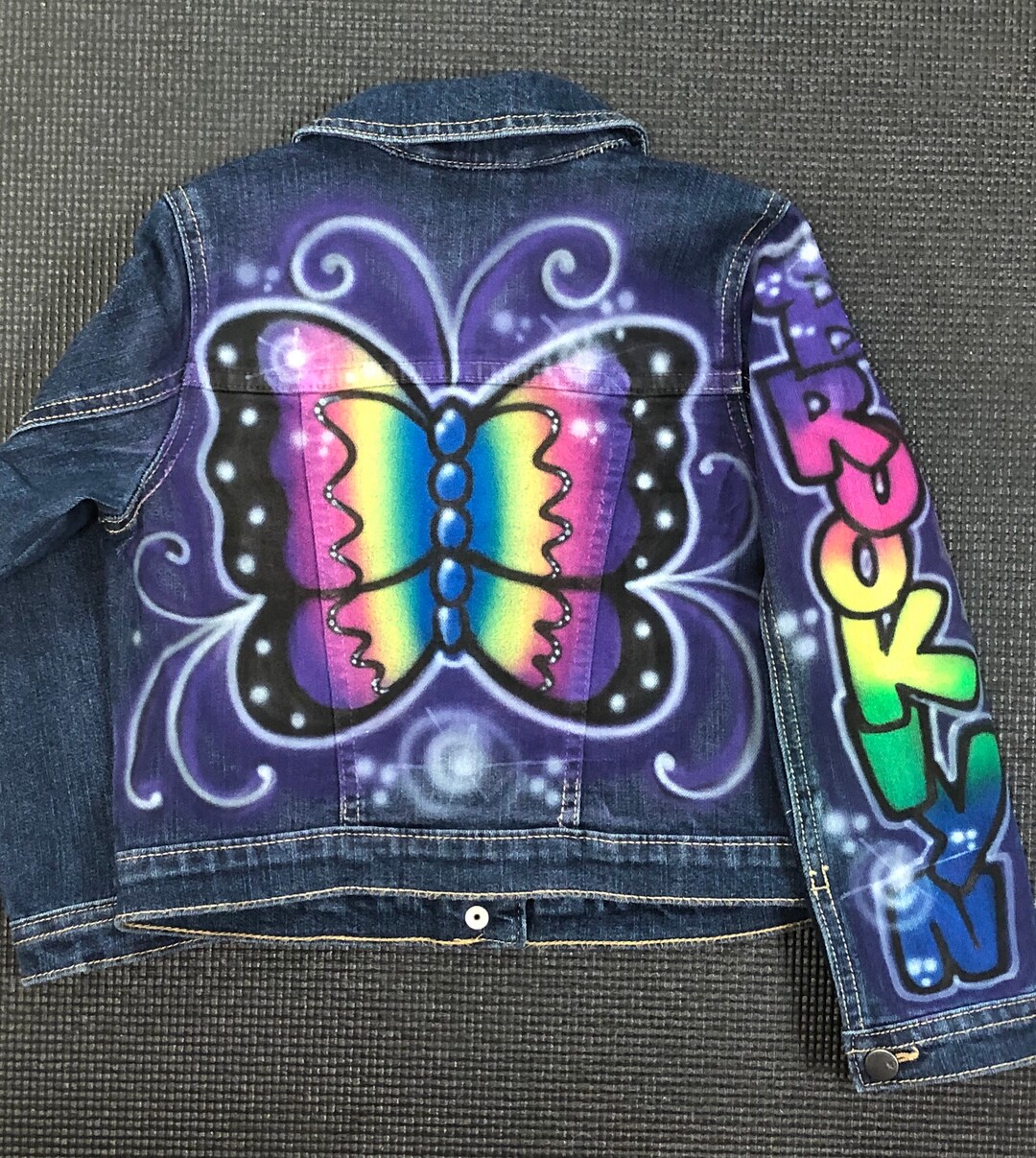 Girl's Airbrushed Jean Jacket - Etsy