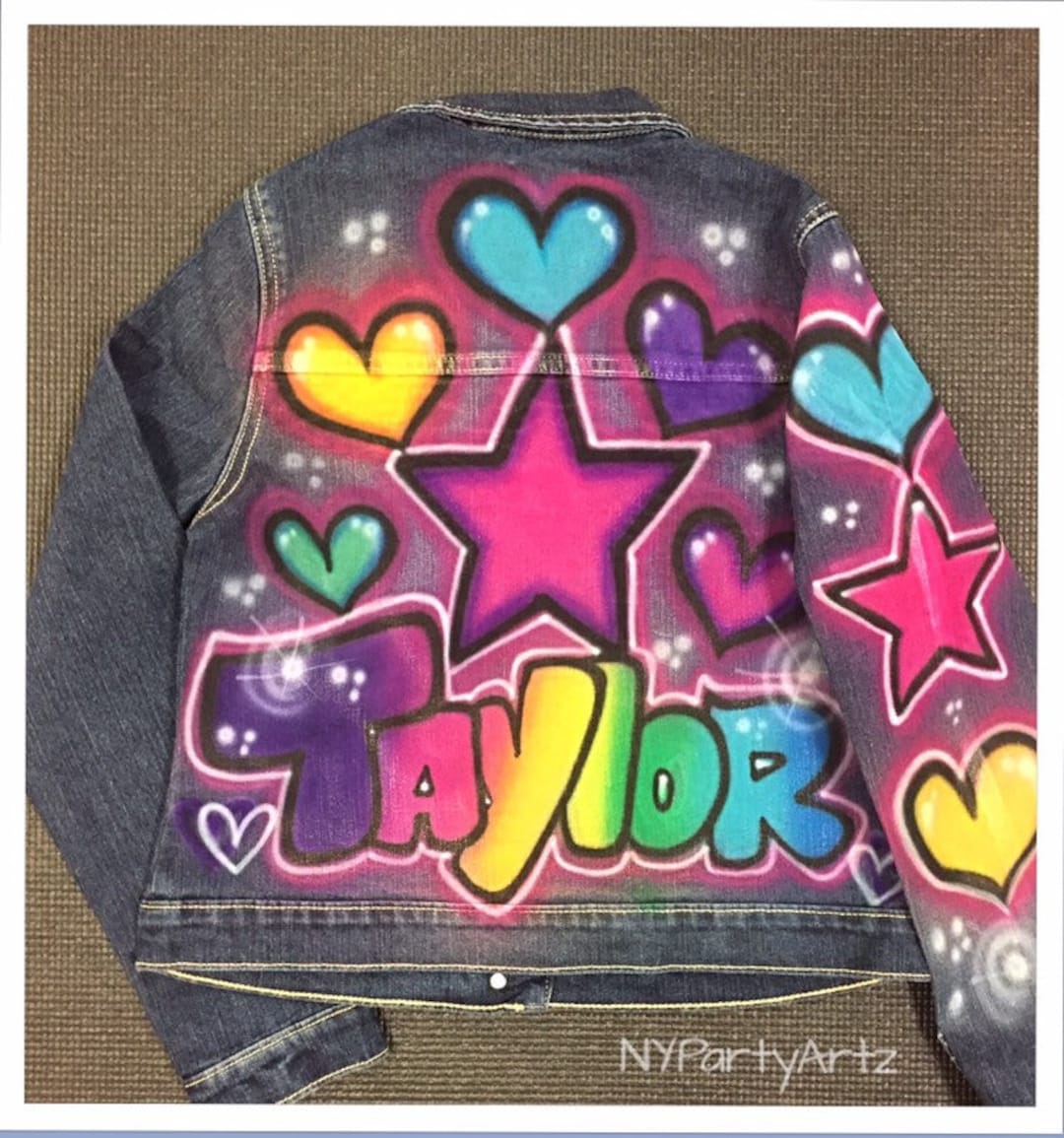 Girl's Airbrushed Jean Jacket - Etsy