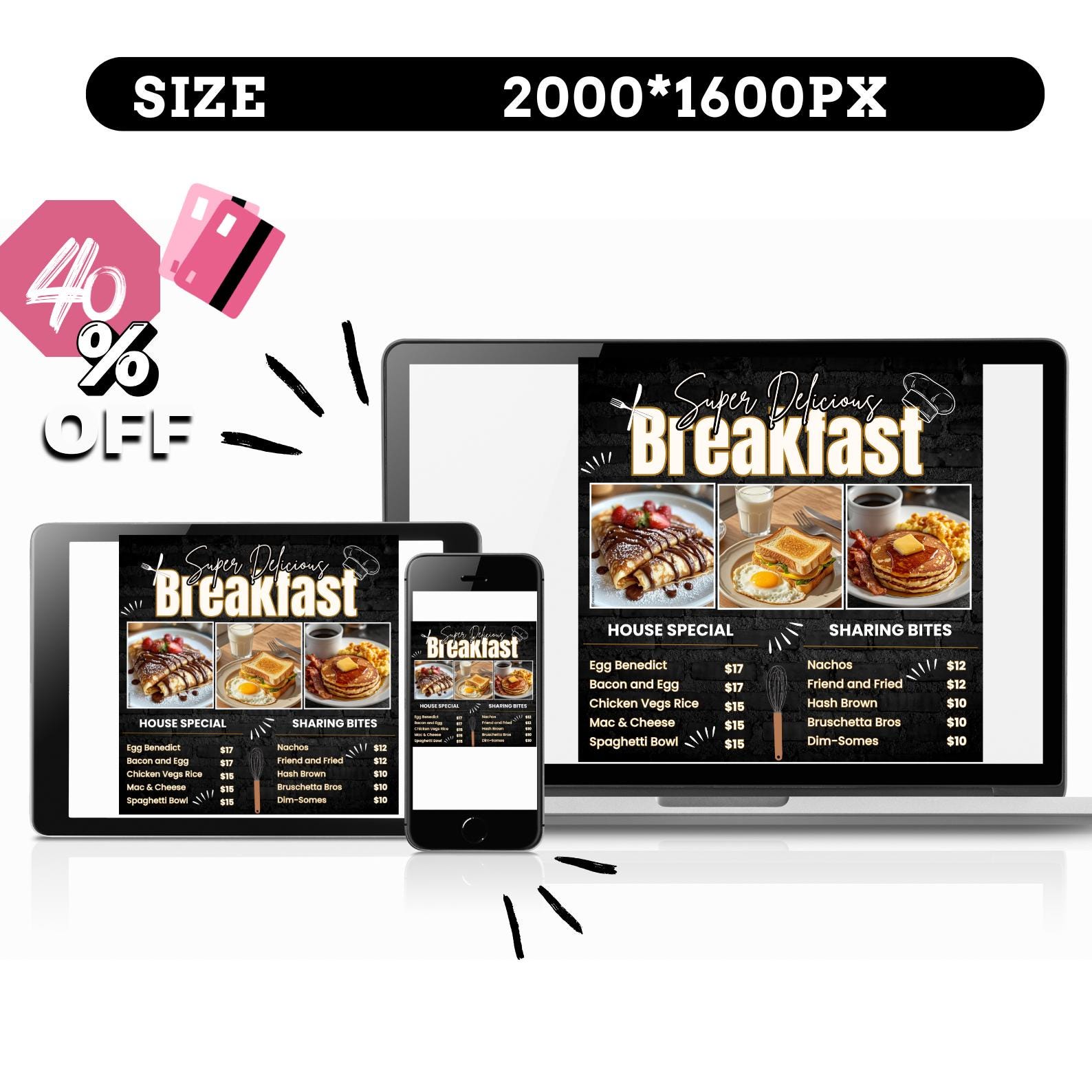 Breakfast Menu Flyer | Editable Brunch & Bakery Template | Refinedart ...