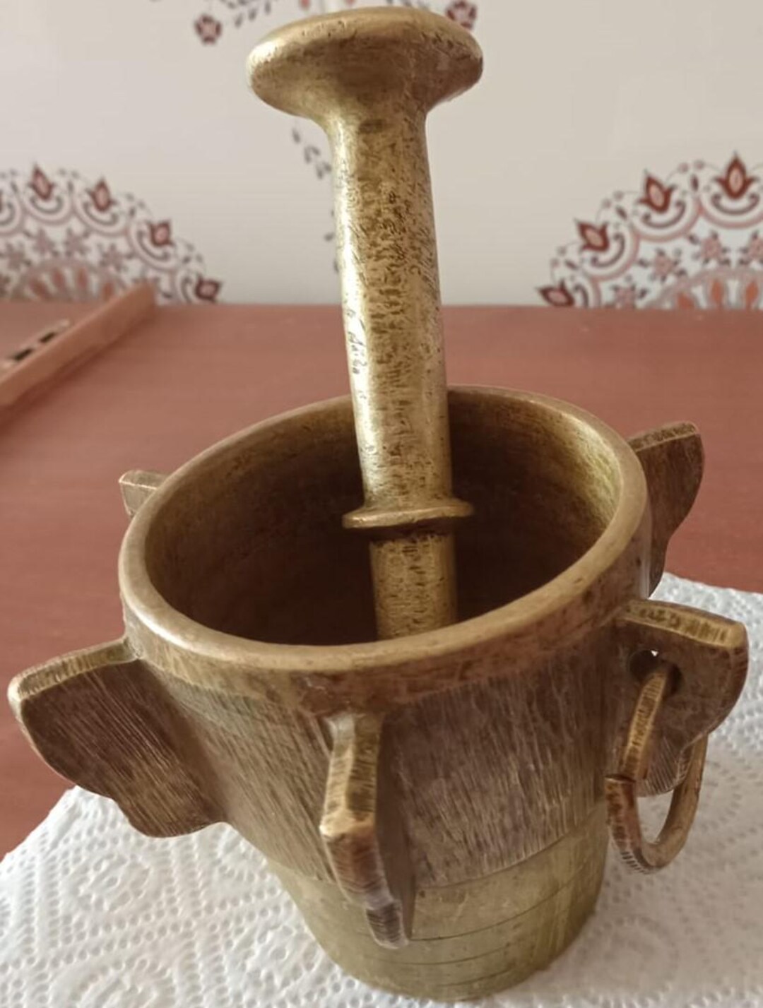 Vintage Moroccan Brass Moroccan Mortar, Collectible Handcrafted Copper ...
