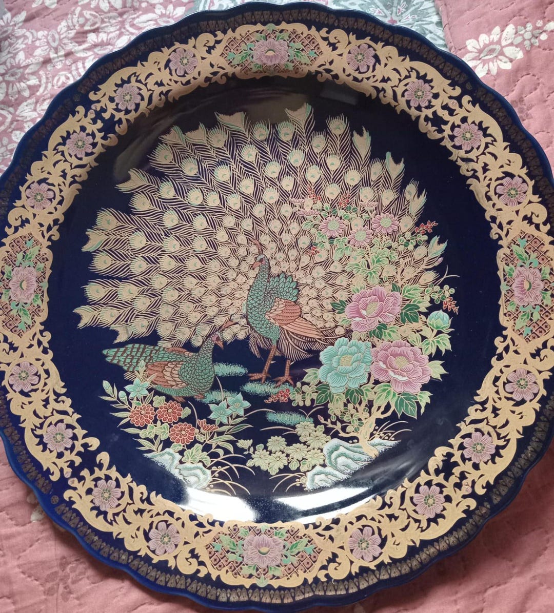 Vintage Moroccan Taous Plate – Hand-painted Peacock Ceramic - Etsy