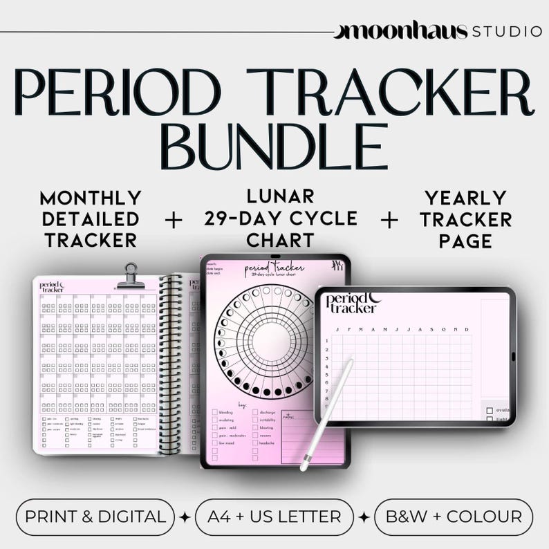 Period Tracker Printable Journal Hygiene Emotional Changes Menstruation ...